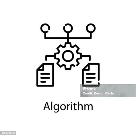 Illustration De Conception Dicône De Contour Vectoriel Dalgorithme Symbole Web Analytics Sur