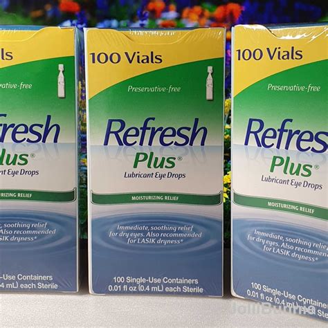 Refresh Plus 100 Vials Lubricant Eye Drops Expiry Date Apr 2021