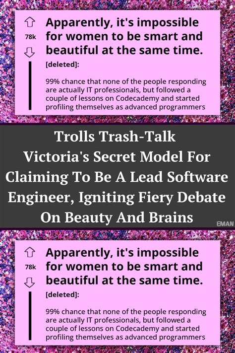 Trolls Trash Talk Victoria S Secret Model For Claiming To Be A Lead Software Engineer Igniting