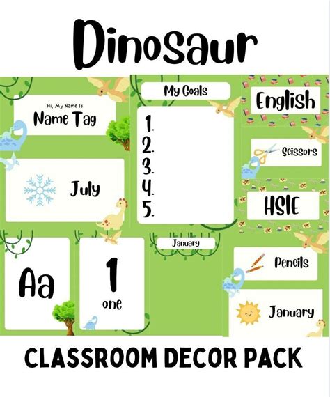 Dinosaur Themed Classroom Decor Pack Etsy
