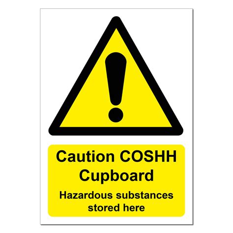 Caution Coshh Cupboard Safety Sign Sg World