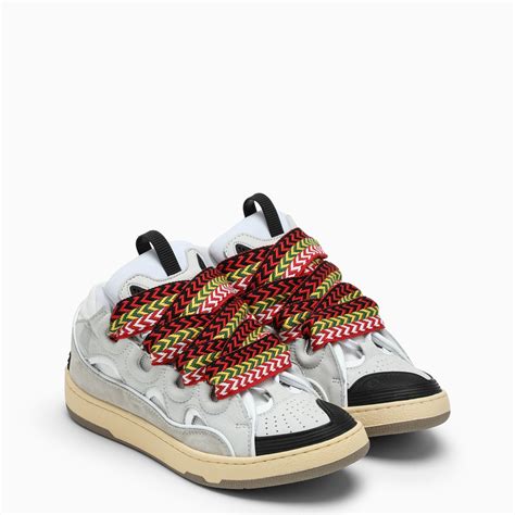 Lanvin Basket Curb En Cuir Blanc Thedoublef