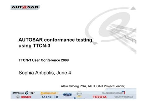 Autosar Conformance Testing Using Ttcn 3
