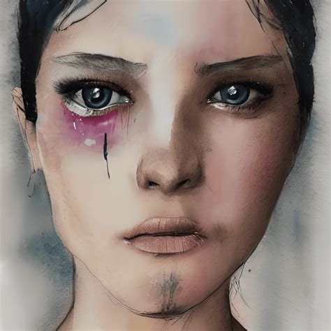 Beautiful Crying Woman Wearing Heavy Makeup · Creative Fabrica