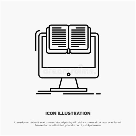 Document File Computer Cv Book Line Icon Vector Stock Vector Illustration Of Computer