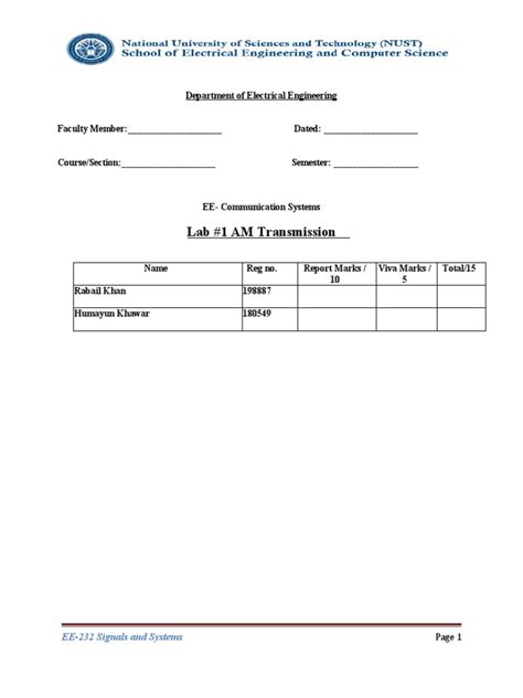 Lab 1 Am Transmission Ee 232 Signals And Systems Pdf Modulation