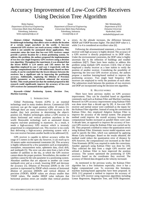 PDF Accuracy Improvement Of Low Cost GPS Receivers Using Decision