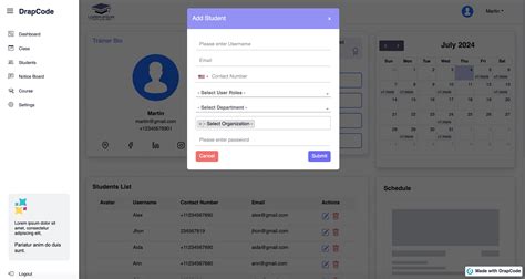 learning management system template visual build drapcode