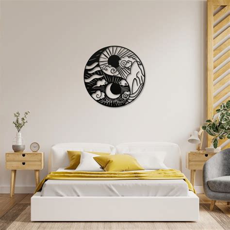 Yin Yang Wall Art Yin Yang Wall Decor Sun Moon Metal Wall Etsy