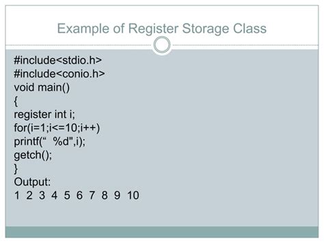 storage class in c language ppt