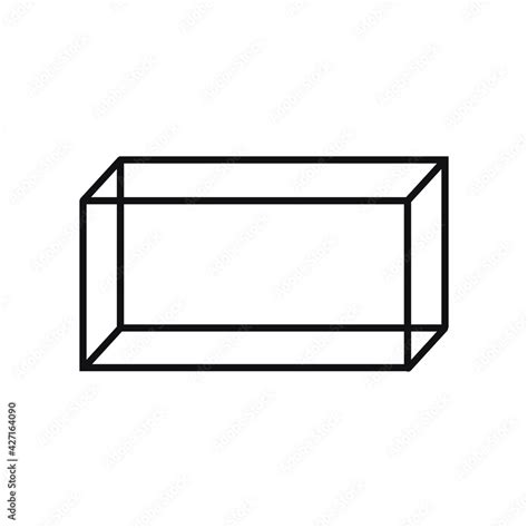 Geometric Figures Cuboid Outline Icon Elements Of Geometric Figures Illustration Icon Stock