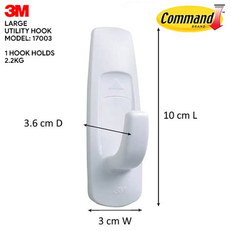 KM Lighting Product 3M Command Large Utility Hook 2 2KG 17003