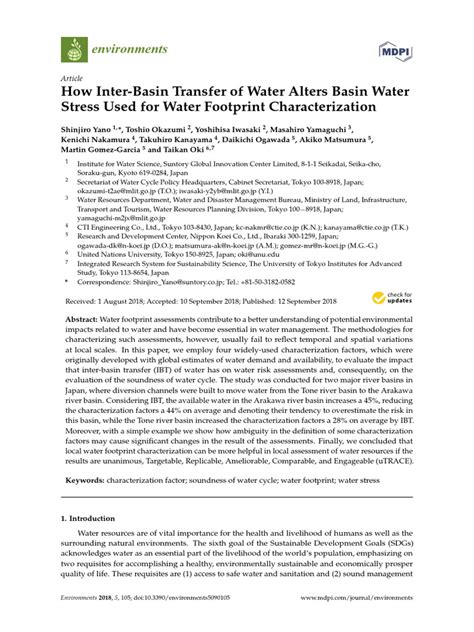 How Inter Basin Transfer Of Water Pdf Water Water Scarcity