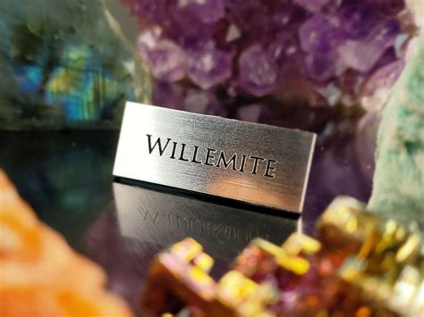 Willemite Gem Display Name Plate Exhibit Artifact Label Museum