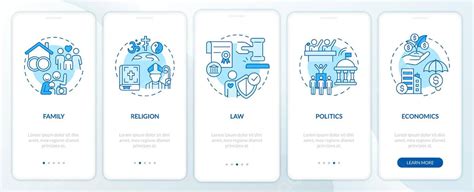 Blue Onboarding Mobile App Screen Displaying A List Of Social