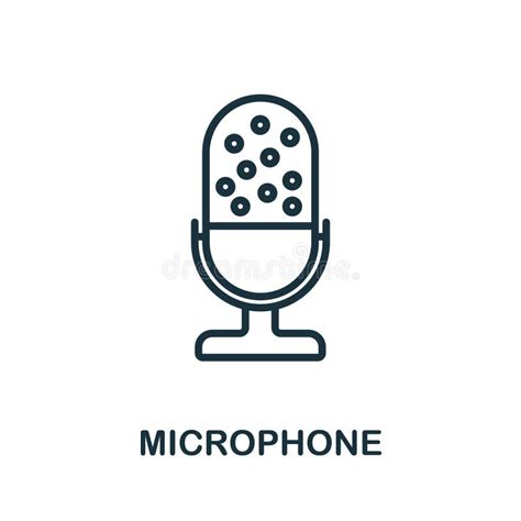 Microphone Line Icon Monochrome Simple Microphone Outline Icon For Templates Web Design And