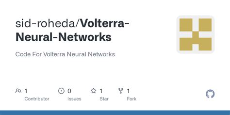 github sid roheda volterra neural networks code for volterra neural