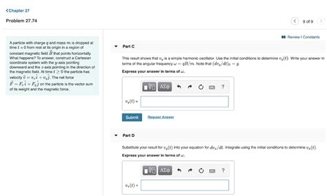 Solved A Review Constants Part C A Particle With Charge Q Chegg