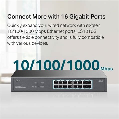 Tp Link Port Gigabit Desktop Rackmount Switch Fanless Silent Operation Gbps Switching