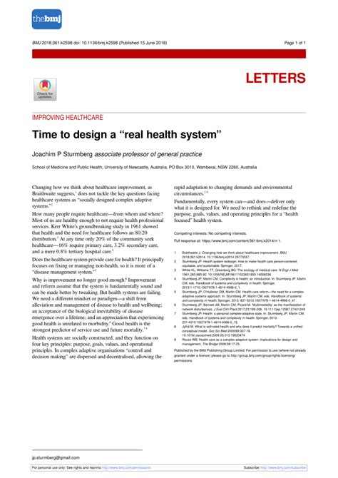 PDF Time To Design A Real Health System
