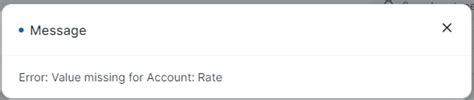 Error Value Missing For Account Rate ERPNext Frappe Forum