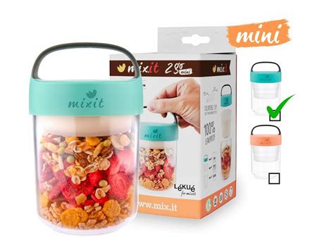 Mixit 2go mini – svačinový box 400 ml (mintový) | Mixit.cz