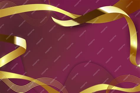 현실적인 럭셔리 리본 배경 무료 벡터