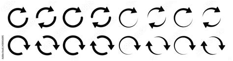 circle arrow icon set circular arrow icon refresh reload rotation