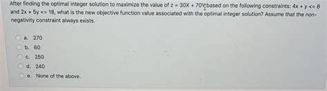 Solved After Finding The Optimal Integer Solution To