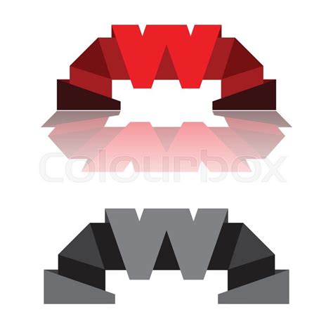 Letter W Stylized Company Logo Emblem Stock Vector Colourbox