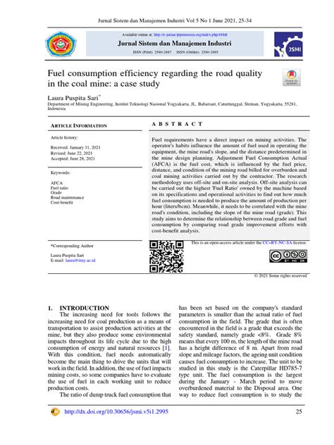 Fuel Consumption Efficiency Regarding The Road Qua Pdf Coefficient