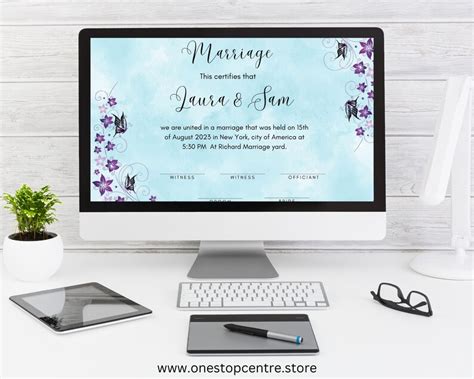 Editable Marriage Certificate Template Personalize Wedding Memories