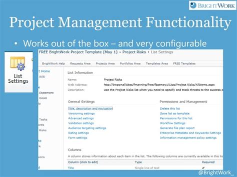 Free Sharepoint Project Management Templates From Brightwork And Atidan Pdf