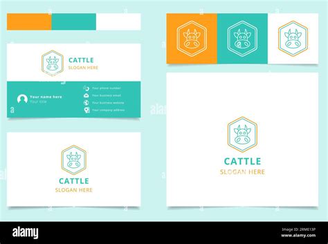 Cattle Logo Design With Editable Slogan Branding Book And Business Card Template Stock Vector