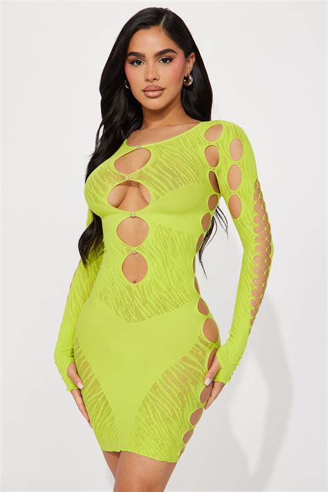 So Seamless Mini Dress Lime Fashion Nova