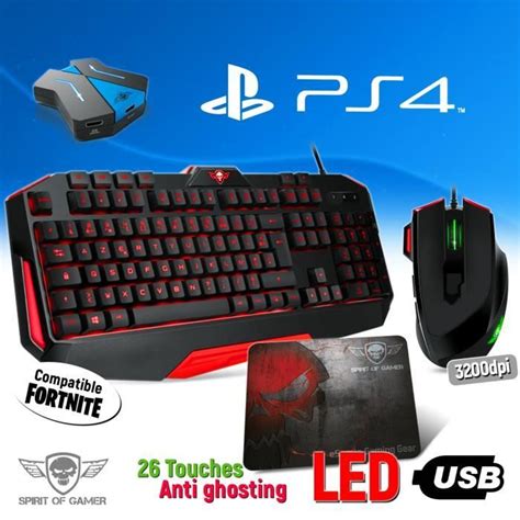 Pack Clavier Souris Et Tapis Pro MK3 Pour Console PS4 Convertisseur