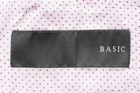 Premium Photo Clothing Label Says Basic