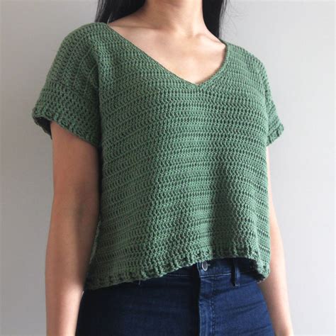 Easy V Neck Crochet Tee Free Pattern Video For The Frills