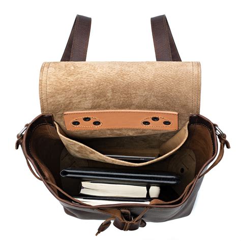 12 Tumbled Leather Drawstring Backpack