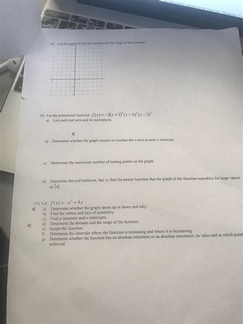 Solved B Use The Graph To Find The Domain And The Range Of
