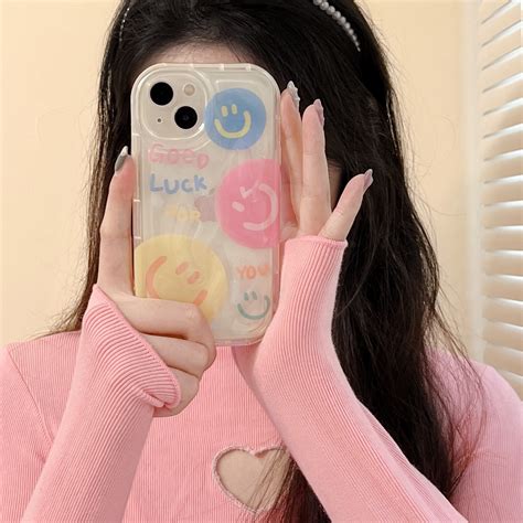 귀여운 유니크 아이폰 울퉁불퉁 스마일 풀커버 투명 키치 특이한 실리콘 젤리 심플 커플 우정 선물 핸드폰 휴대폰 애플 폰 케이스 아이폰케이스 11 12 프로 13 14 프로맥스