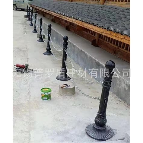 庭院河道广场工厂隔离栏阻车栏杆铁艺防撞柱铸铁罗马柱护栏栅栏 阿里巴巴