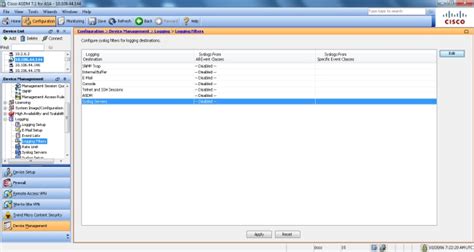 настройка logging cisco asa