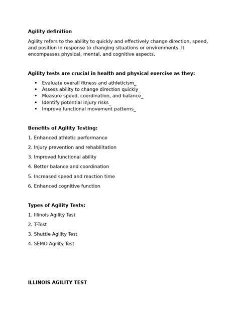 Agility Testing Pdf