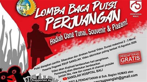 Peringati HUT RI RSUP Sanglah Gelar Lomba Baca Puisi Di Tengah Pandemi