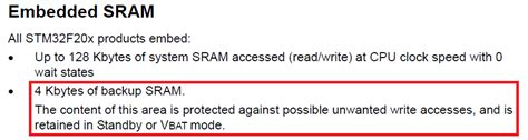 arm backup sram vs backup registers electrical engineering