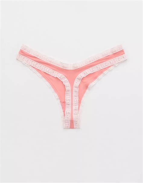Smoothez Microfiber Lace Thong Underwear
