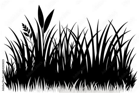 Vetor De Watercolor Grass Borders Clipart Black Silhouette Grass
