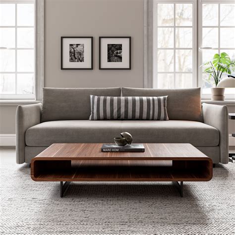 Eureka Ergonomic Modern Walnut Retangular Coffee Table With Storage