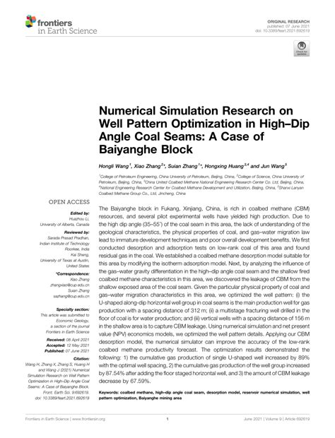 pdf numerical simulation research on well pattern optimization in